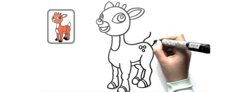 How to Draw a Reindeer Coloring Page for Kids