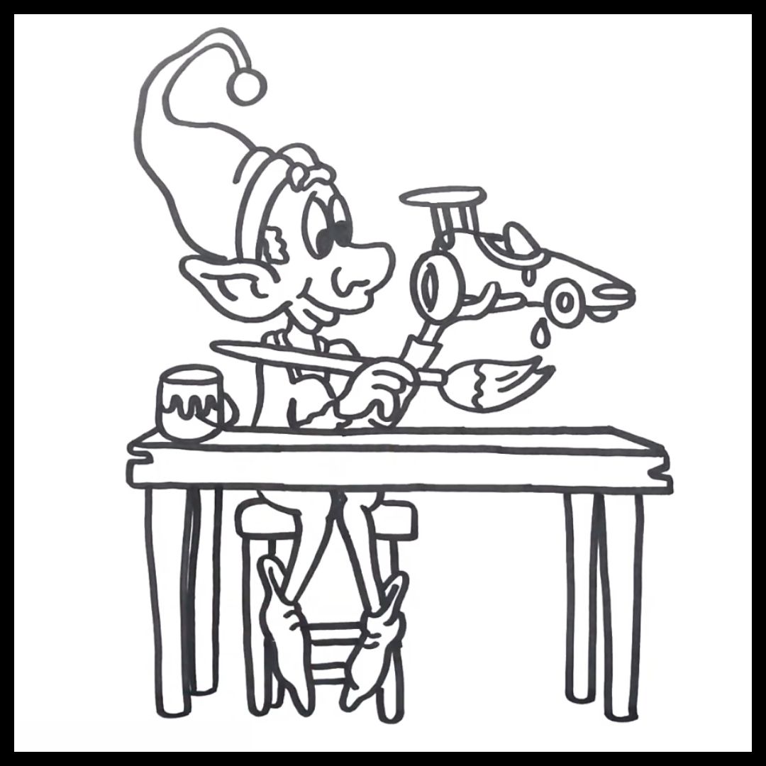 Learn How To Draw A Christmas Elf Coloring Page